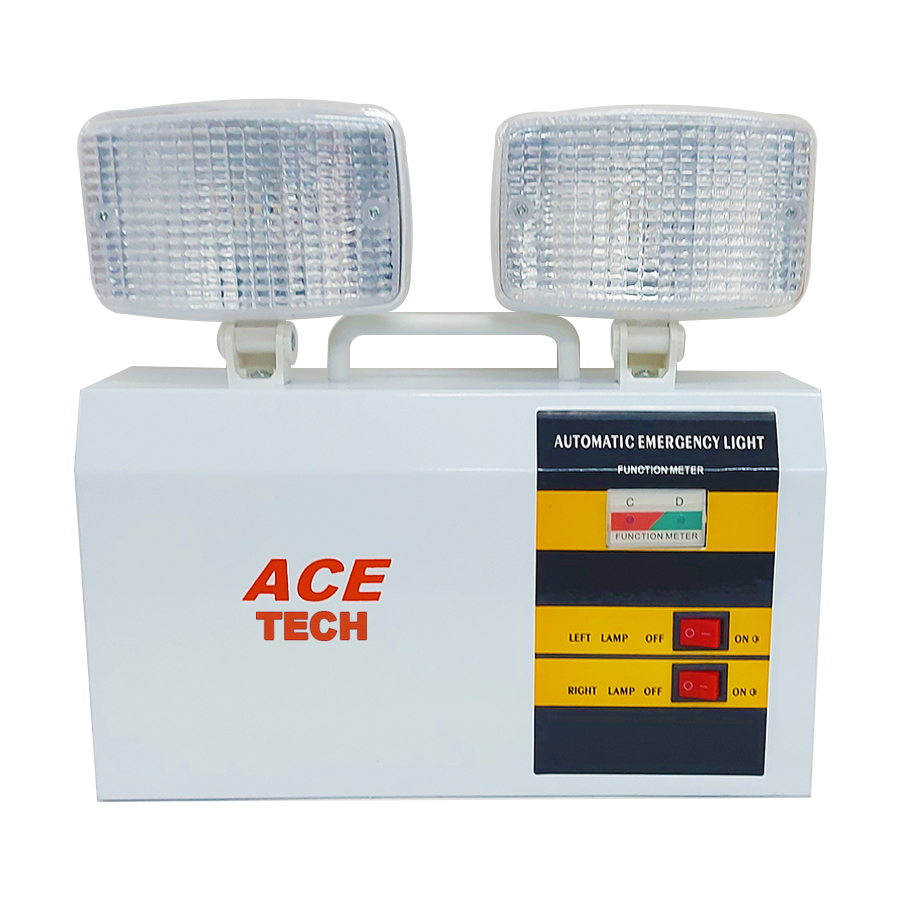 Ace-Tech LED Emergency Light Rechargeable Twinhead Automatic Commercial ...