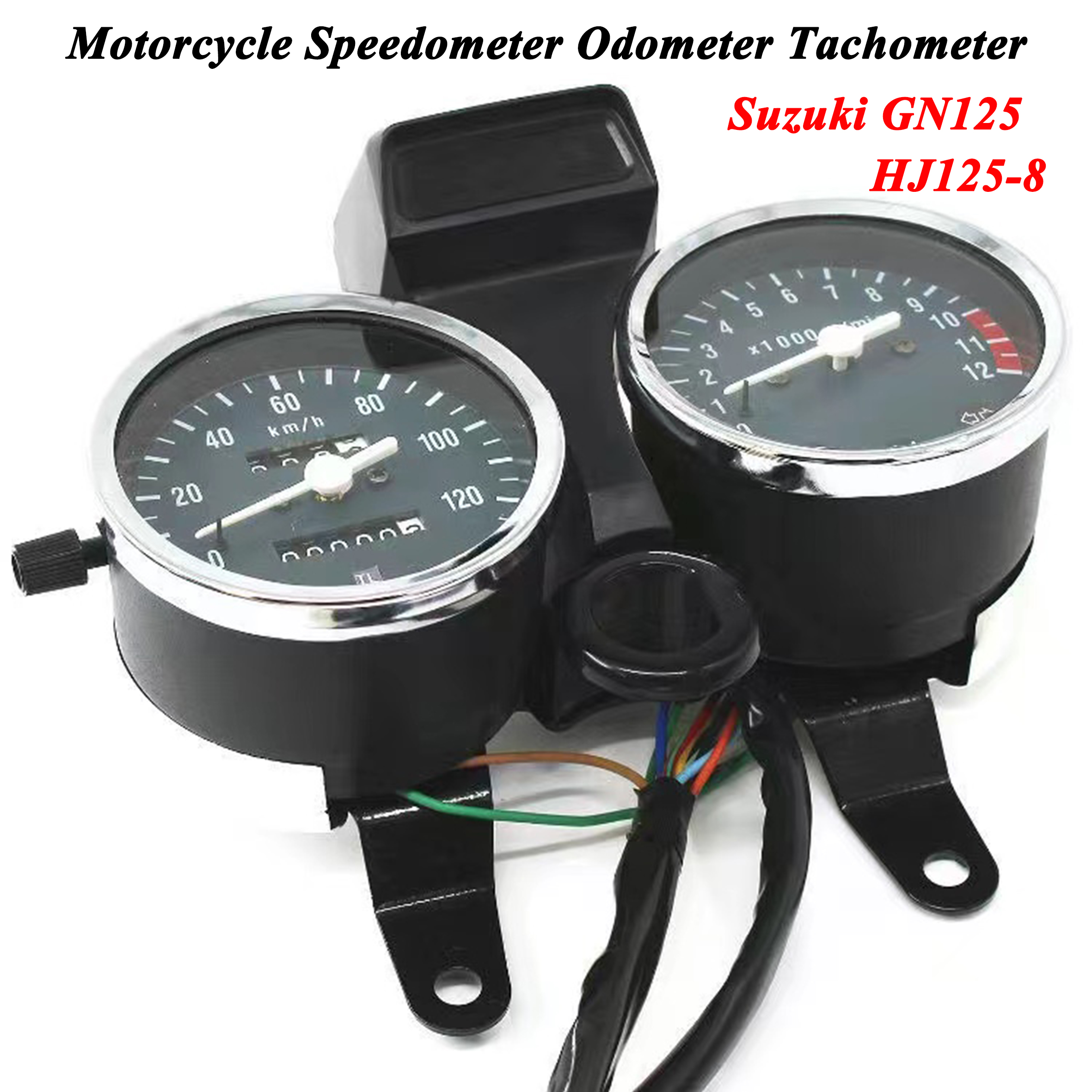 Motorcycle Speedometer Gauge LED Screen Tachometer DC 12V For Suzuki ...