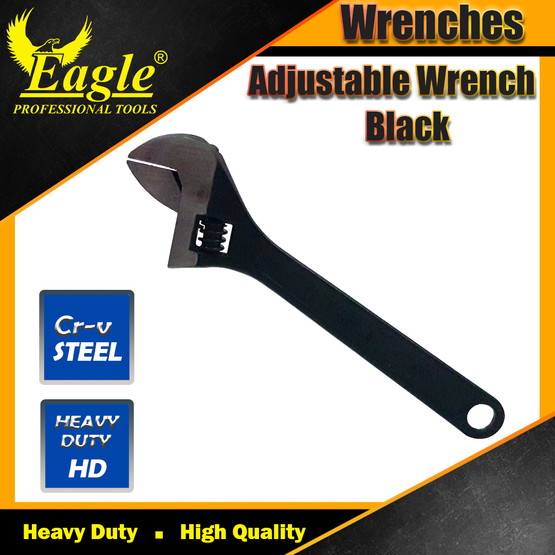 Eagle Adjustable Wrench 6" 8" 10" 12" CRV Black Phosphate | Lazada PH