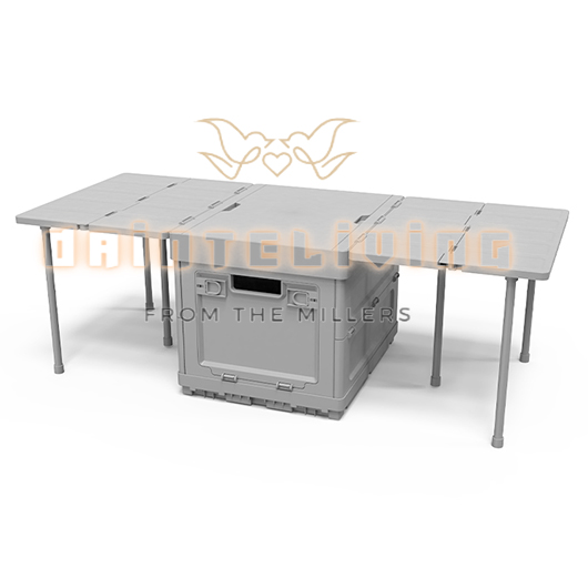 Vehicle-mounted multi-function folding box camping boot portable table ...