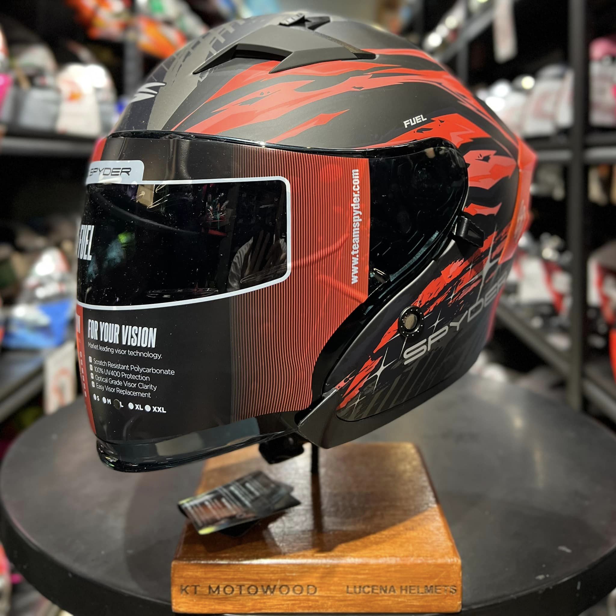SPYDER Fuel S1 Half Face Dual Visor Helmet w/ Free Extra Clear Visor ...