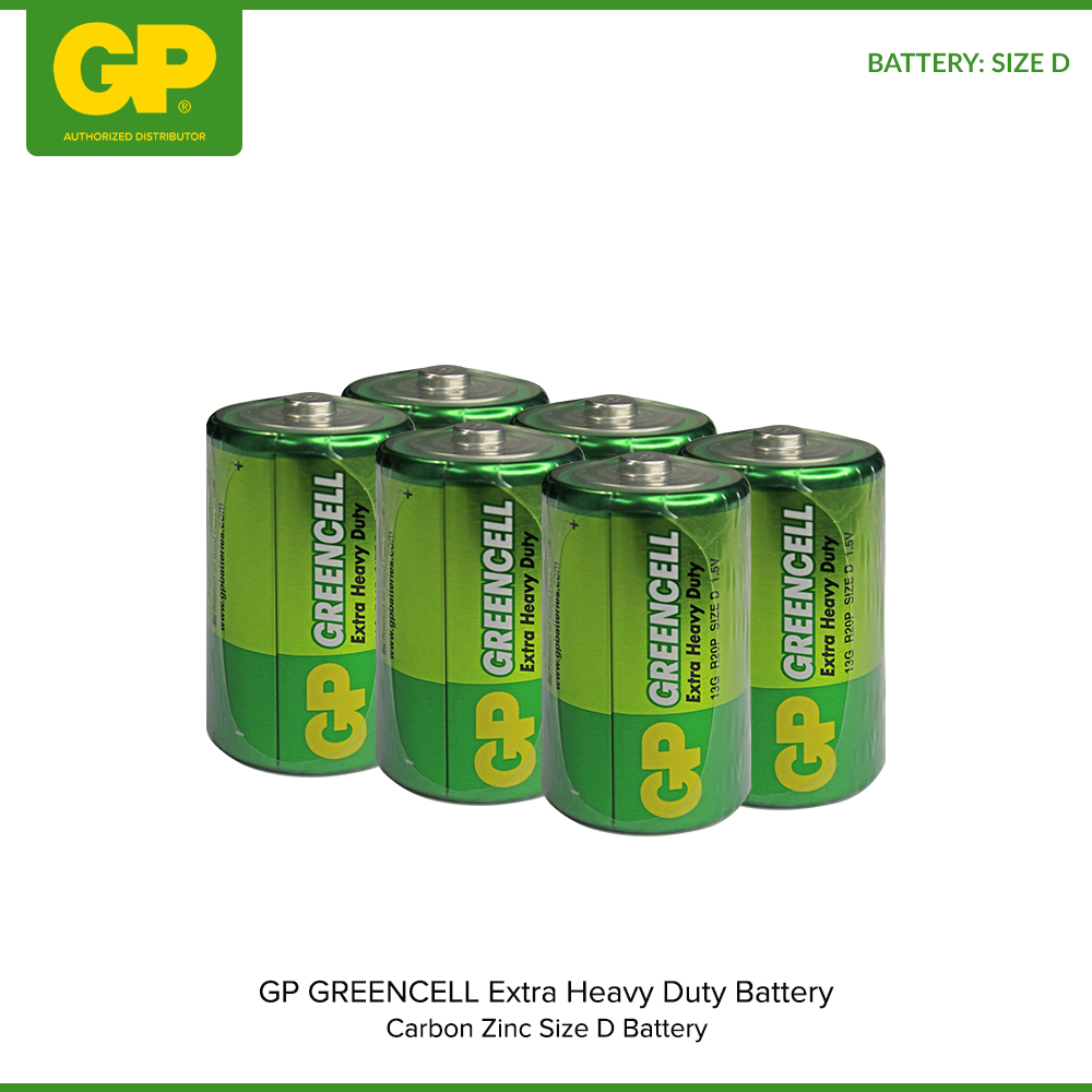 GP Greencell Carbon Zinc Size D Batteries Pack of 6 | Lazada