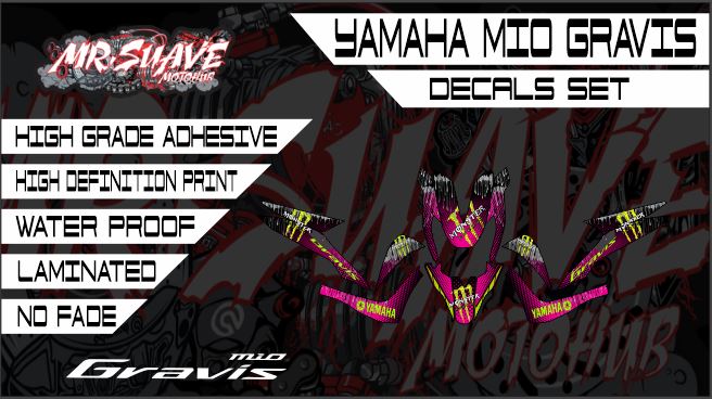 Yamaha Mio Gravis Monster Edition Decals Set | Lazada PH