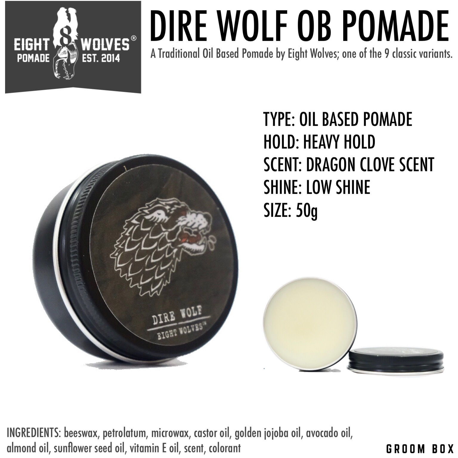 Eight Wolves Dire Wolf Oil Based Pomade | Lazada PH