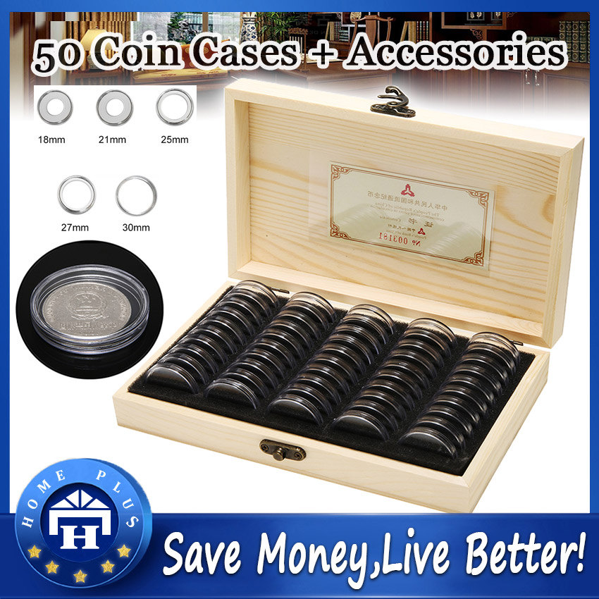 【Universal 50PCS Capsules】Vintage Collection Case Coin Storage Box ...
