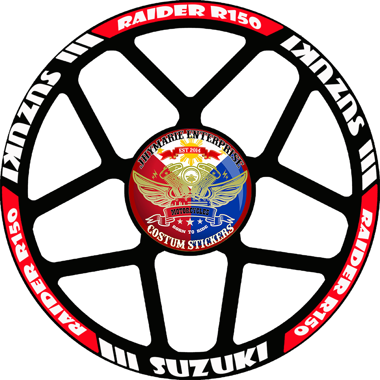 SUZUKI RAIDER R150 MAGS STICKER DECALS (SET GOOD FOR 2 MAGS FRONT AND ...