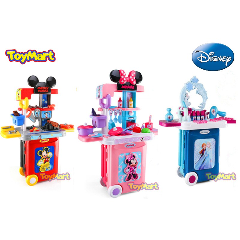 Mickey Mouse / Minnie Mouse Portable 3 in 1 Play Set Luggage Pretend ...
