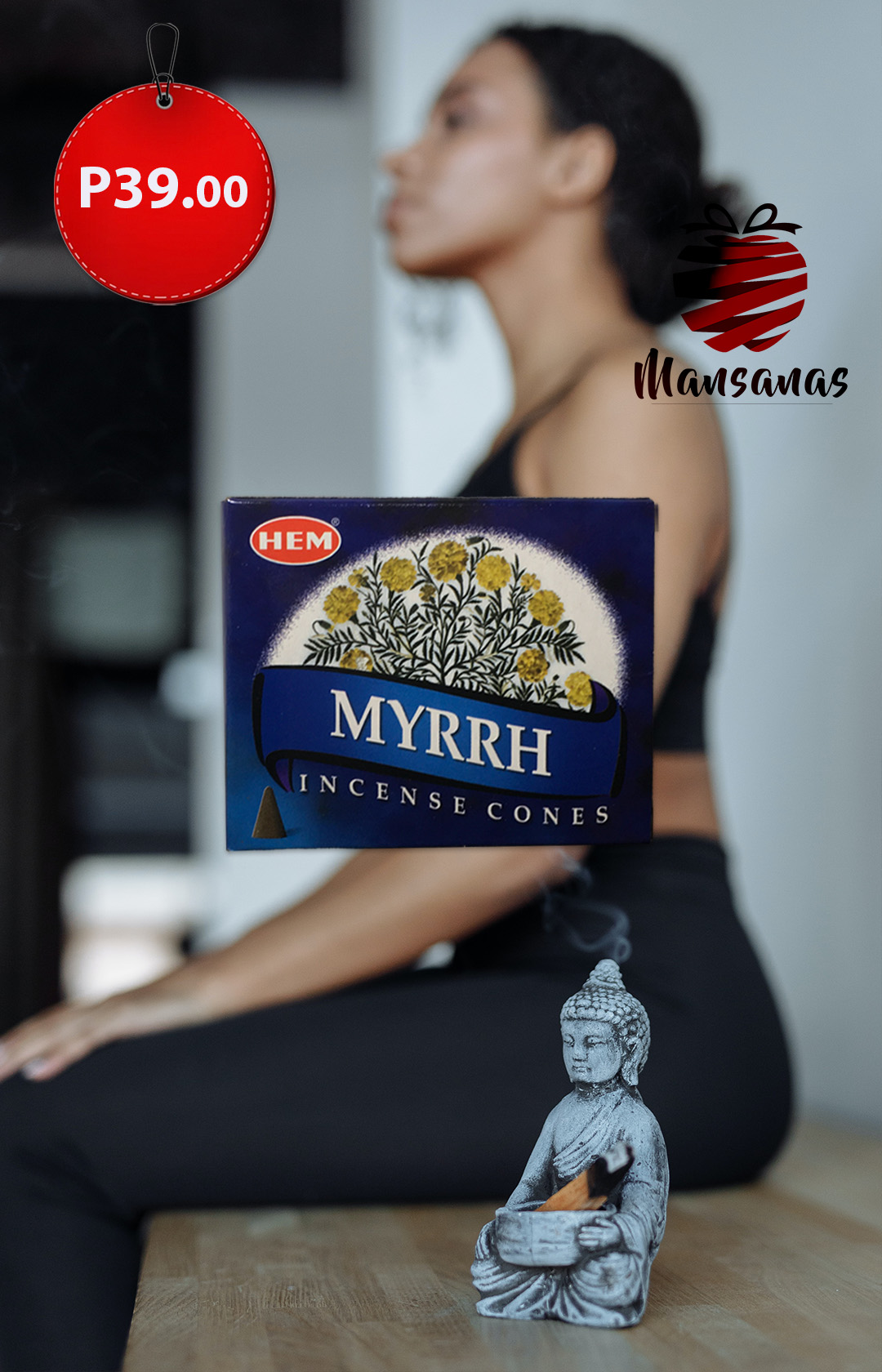 Mansanas Hem Myrrh Mirra Natural Incense Dhoop Cones-10 Cones In A Box ...