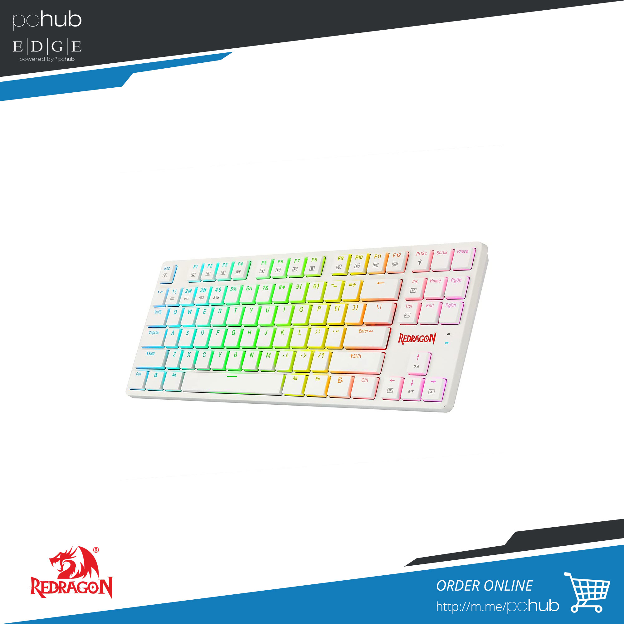 PChub | Redragon Anubis K539W RGB TKL87, White, 3 Mode Wireless Mkb ...