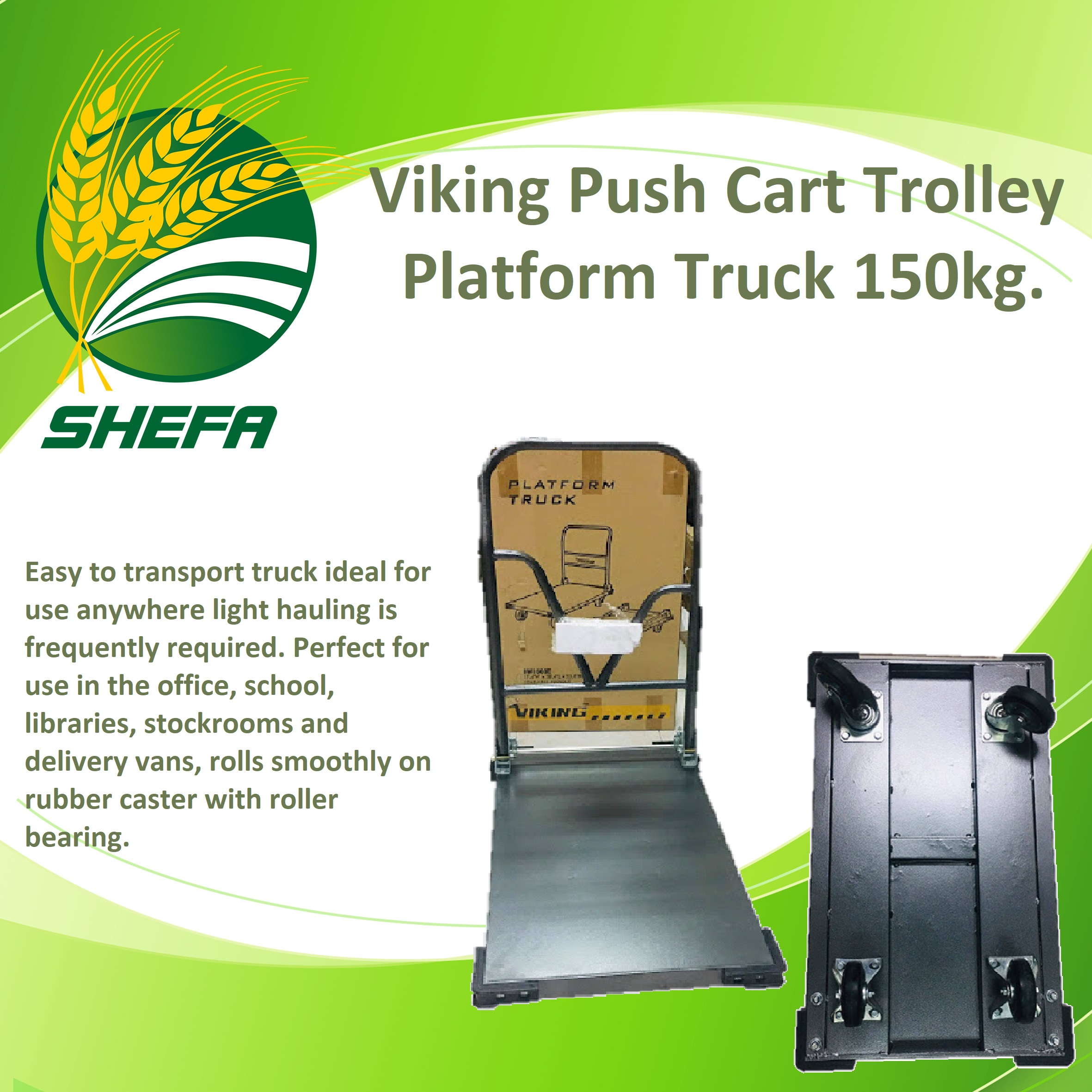 VIKING BW1503E Push Cart Trolley, Platform Truck, Foldable Handle ...