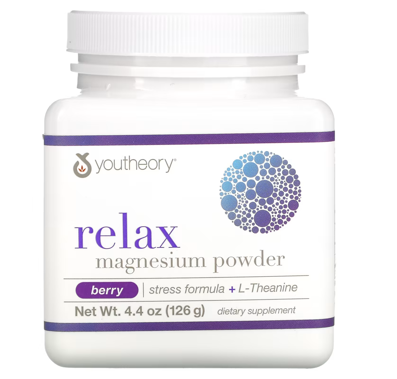 Youtheory Relax Magnesium Powder Stress Formula + L-Theanine Berry 4.4 ...