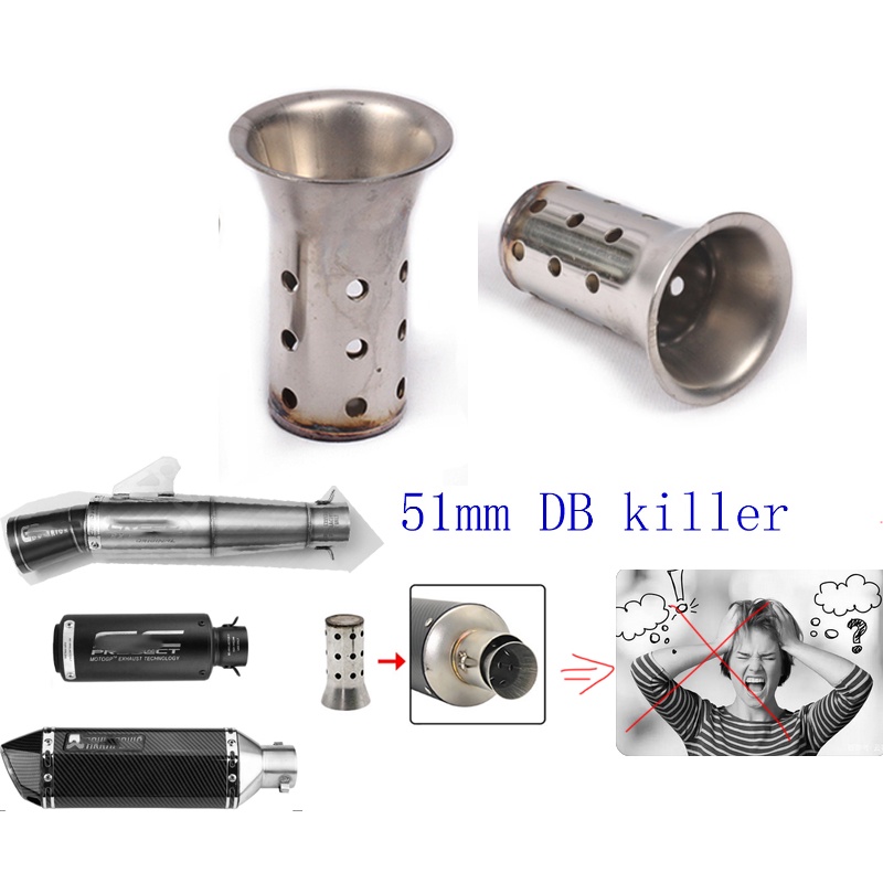 Motorcycle exhaust pipe GP universal 38-51mm stainless steel titanium ...