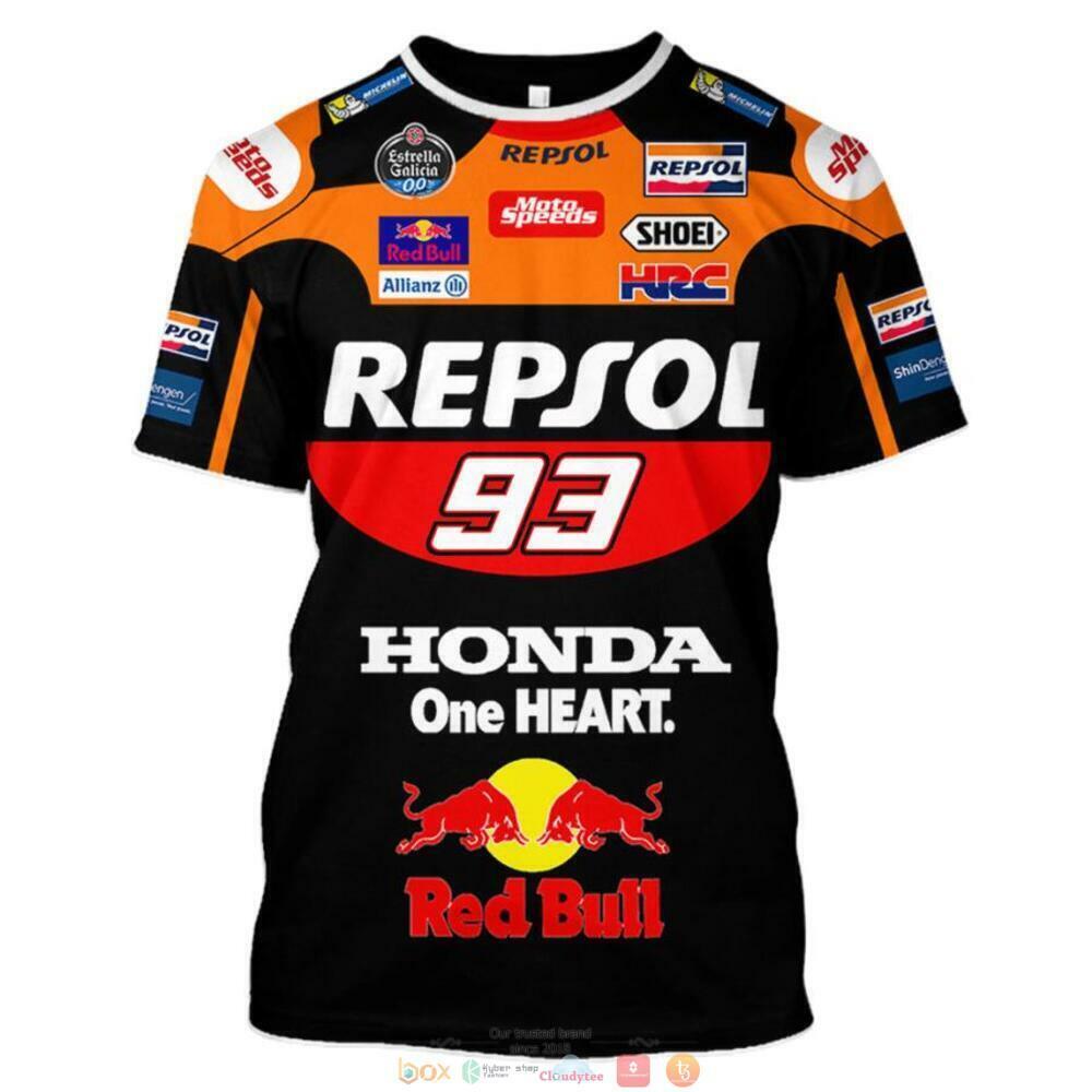 Repsol 93 Honda One Heart Red Bull Racing 3D All Over Print T Shirt ...