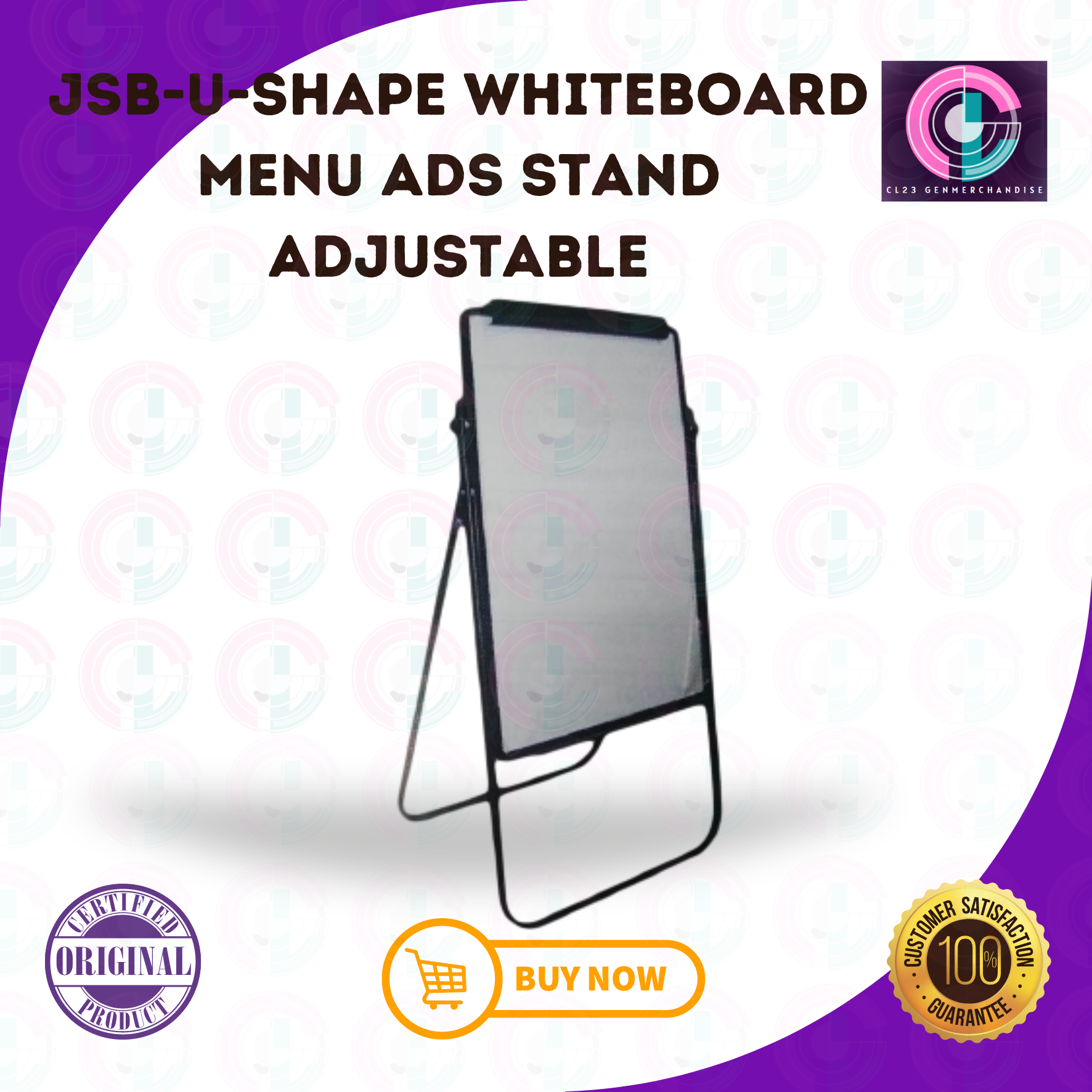 JSB-U-SHAPE 2x3 Whiteboard Menu ads Stand Adjustable | Lazada PH