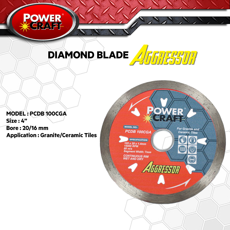 Powercraft Continous Aggressor Diamond Blade 4 Inches (PCDB100CGA ...