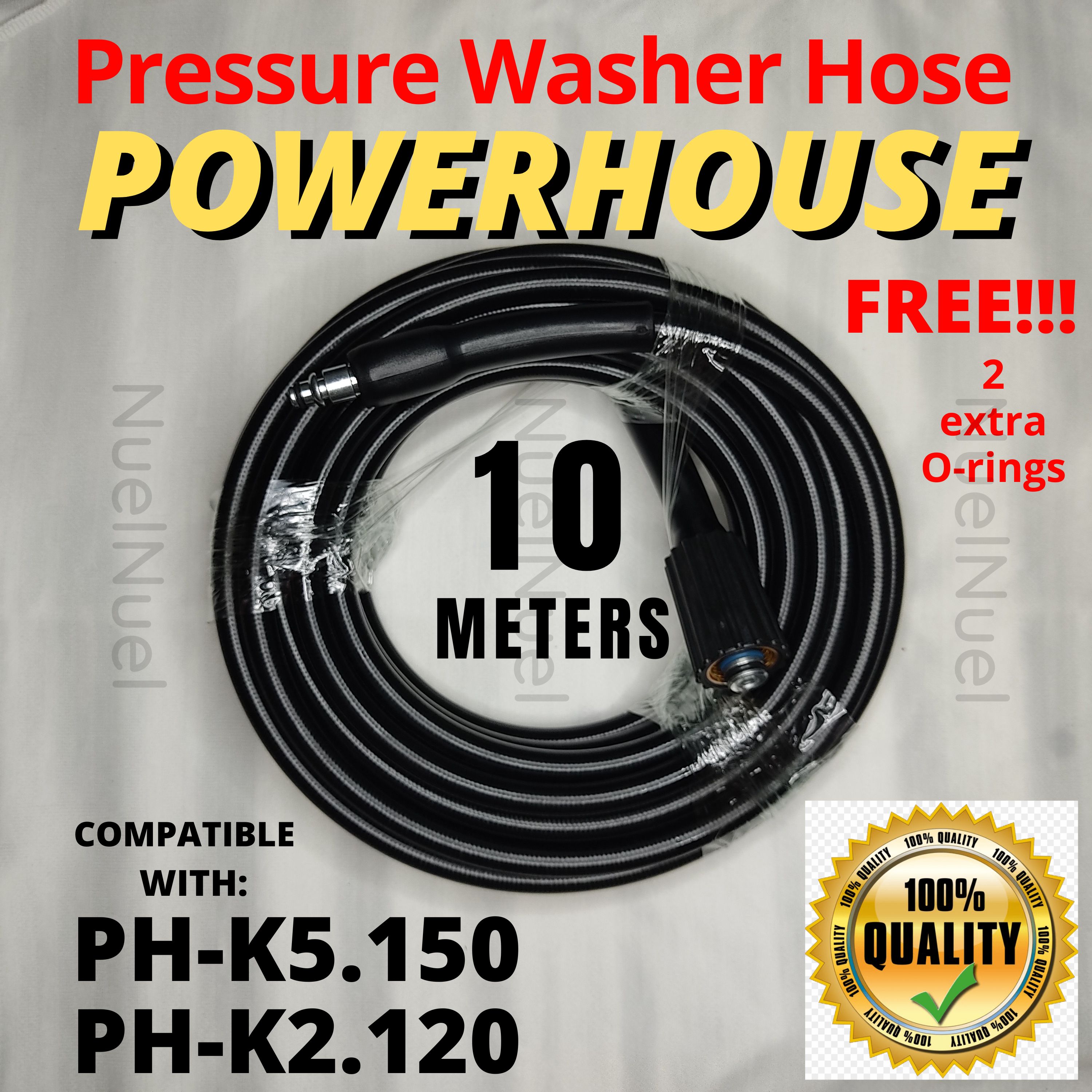POWERHOUSE PRESSURE WASHER HOSE REPLACEMENT 10 METERS PH-K5.150 PH-K2 ...
