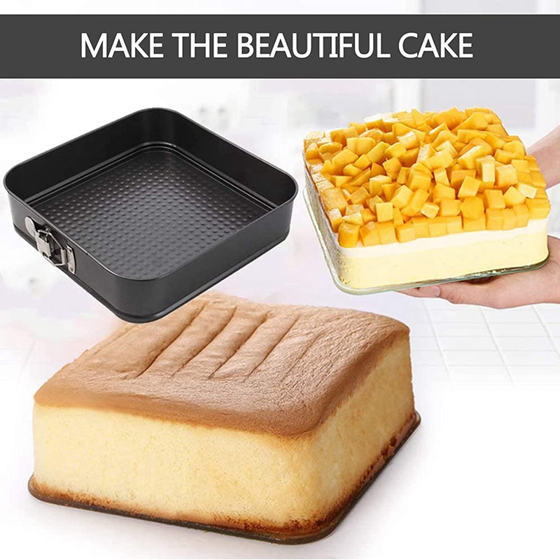 Square Springform Dessert Pan Nonstick Leakproof Cake Pan Bakeware ...