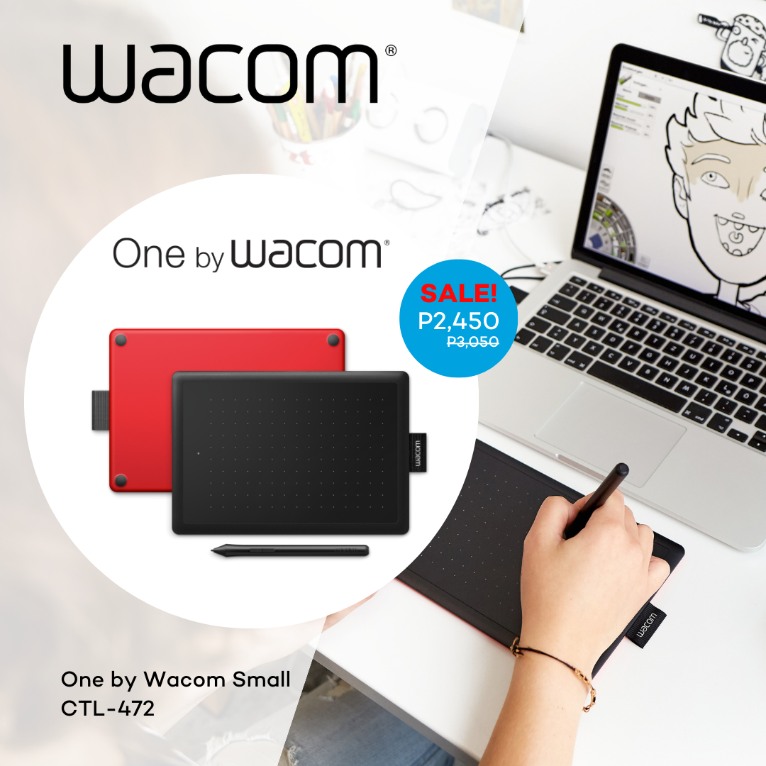 One by Wacom Small (CTL-472) Graphic Drawing Pen Tablet Black/Red ...