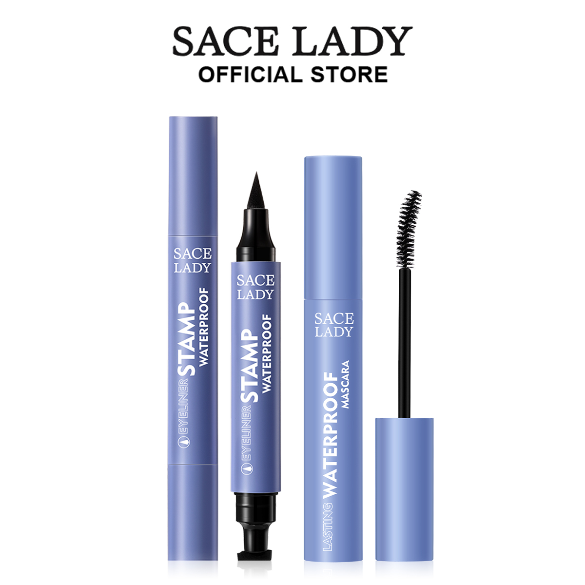 SACE LADY Eyeliner Waterproof Stamp Black Stamp Double-head Pigment Eye ...