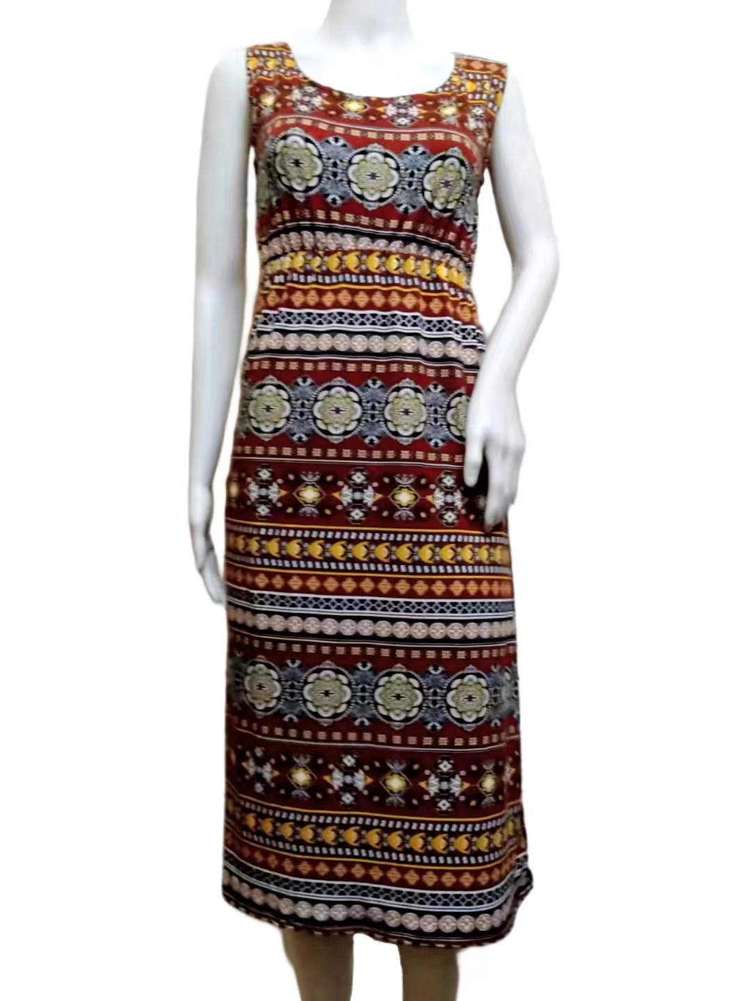 Sleeveless Floral Maxi Daster Dress For Adults FREESIZE (can fit up to ...