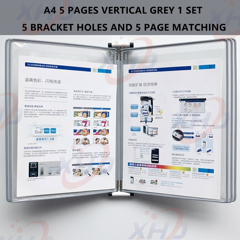 A4 Wall-Mounted Folder Page-Turning Display File Rack Document Rack ...