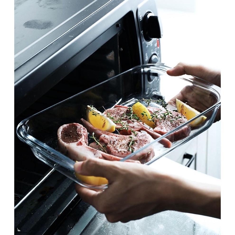 COOK CENTRE Eurochef 1L Rectangular Borosilicate Glass Baking Dish BG101 Bake Tray Casserole ...