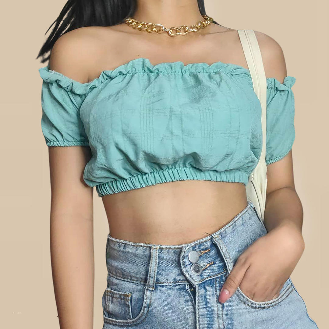 Puff & Off Shoulder Two Ways To Wear Crop Top New Trend | Lazada PH