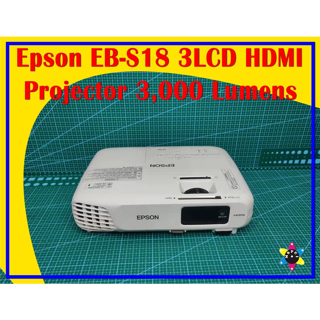 W Epson EB-S18 3LCD HDMI Projector 3,000 Lumens (Used) | Lazada PH