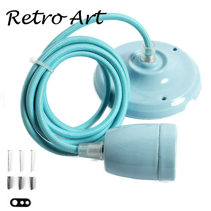 27 Porcelain edison style Pendant Lamp kit r ceramic Ceiling Rose lamp ...