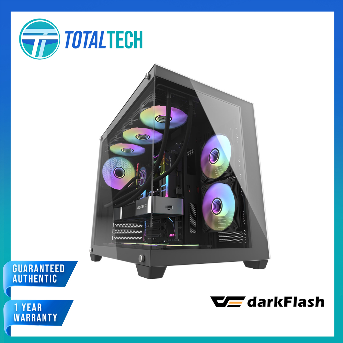 darkFlash C285P Dual Chamber Case - ATX / M-ATX / ITX - Tempered Glass | Lazada PH
