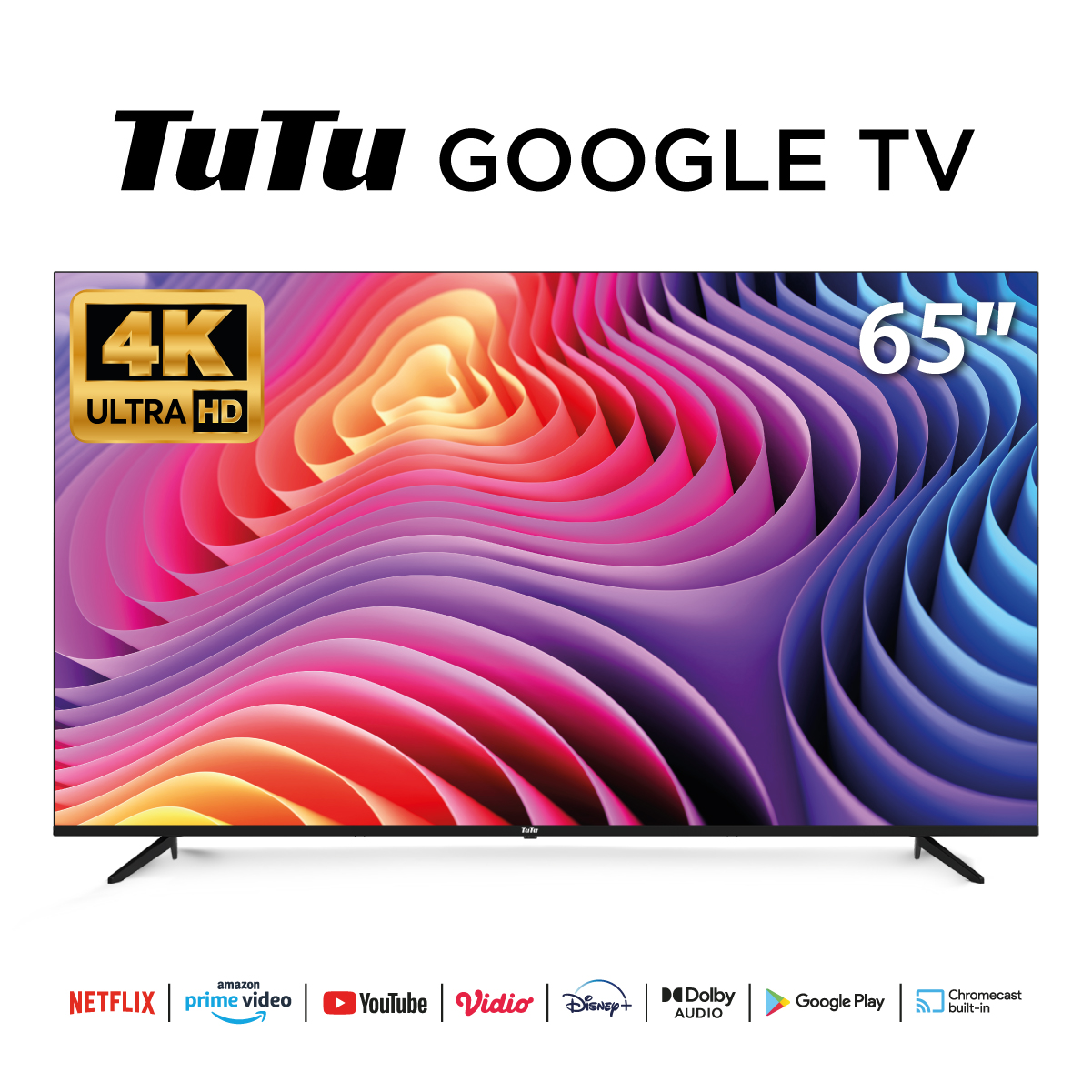 Vision x TuTu 65 inch Google TV (Powered by HKC) 4K ULTRA HD LED Widescreen Frameless TV ...