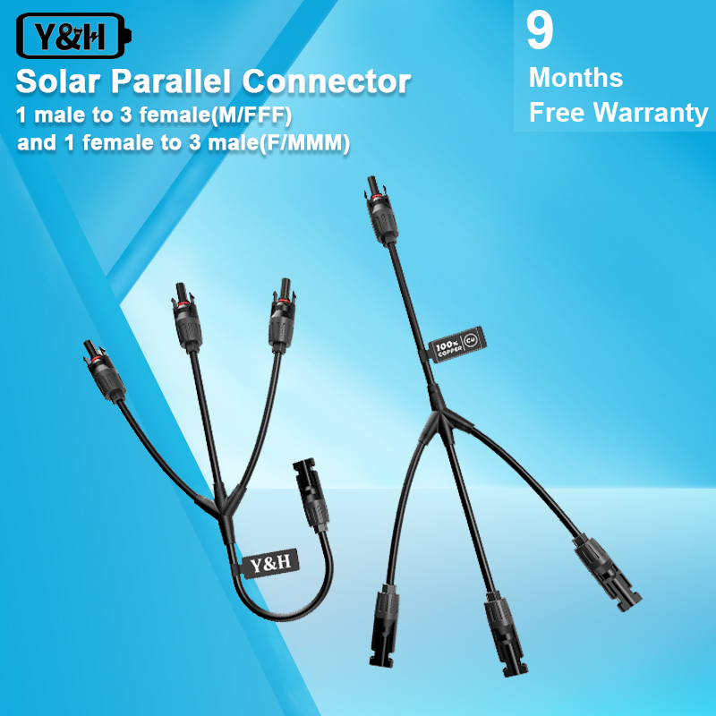 Y&H Solar Y Branch Connectors Solar Panel Parallel Connectors 1 to 3 ...