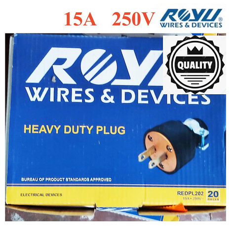 Royu / Firefly Heavy Duty 15A 250V Male Rubber Plug 2 Prong Good ...