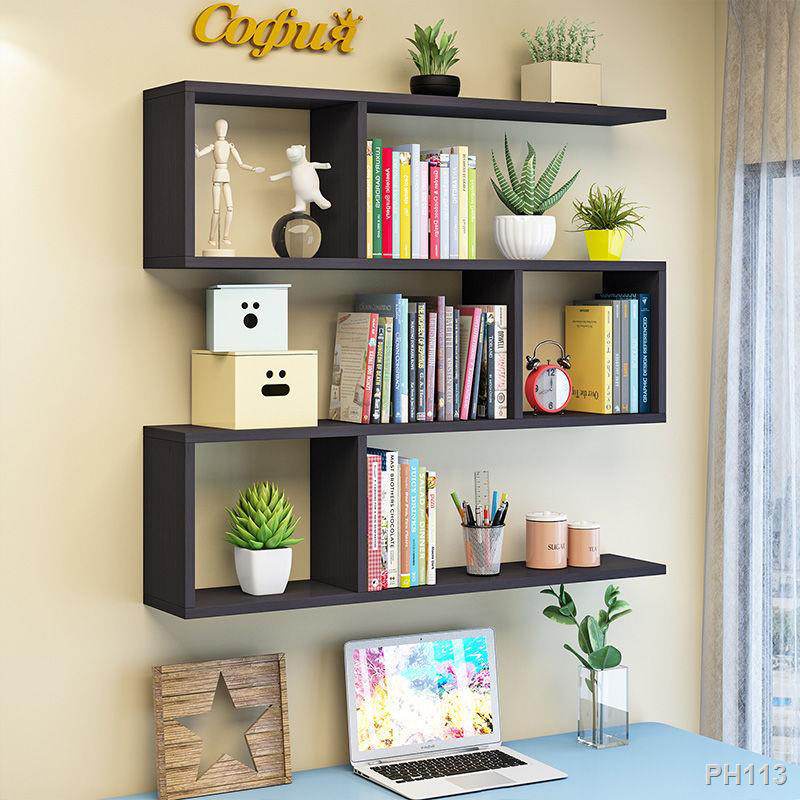 4 Layers Wooden Book Shelf Wall Rack Hanging Book shelves Wall Books ...