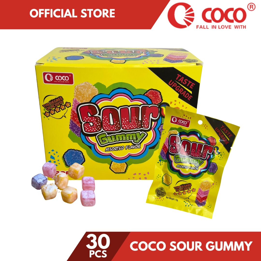 COCO Sour Gummy Assorted Flavor Taste Upgrade | 30packs Per Inner ...