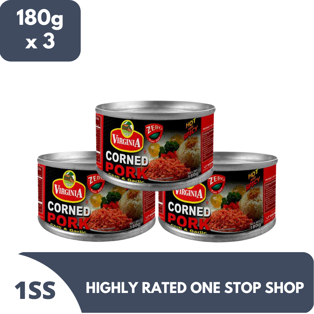 Virginia Corned Pork Chili & Garlic 180g x 3 | Lazada PH