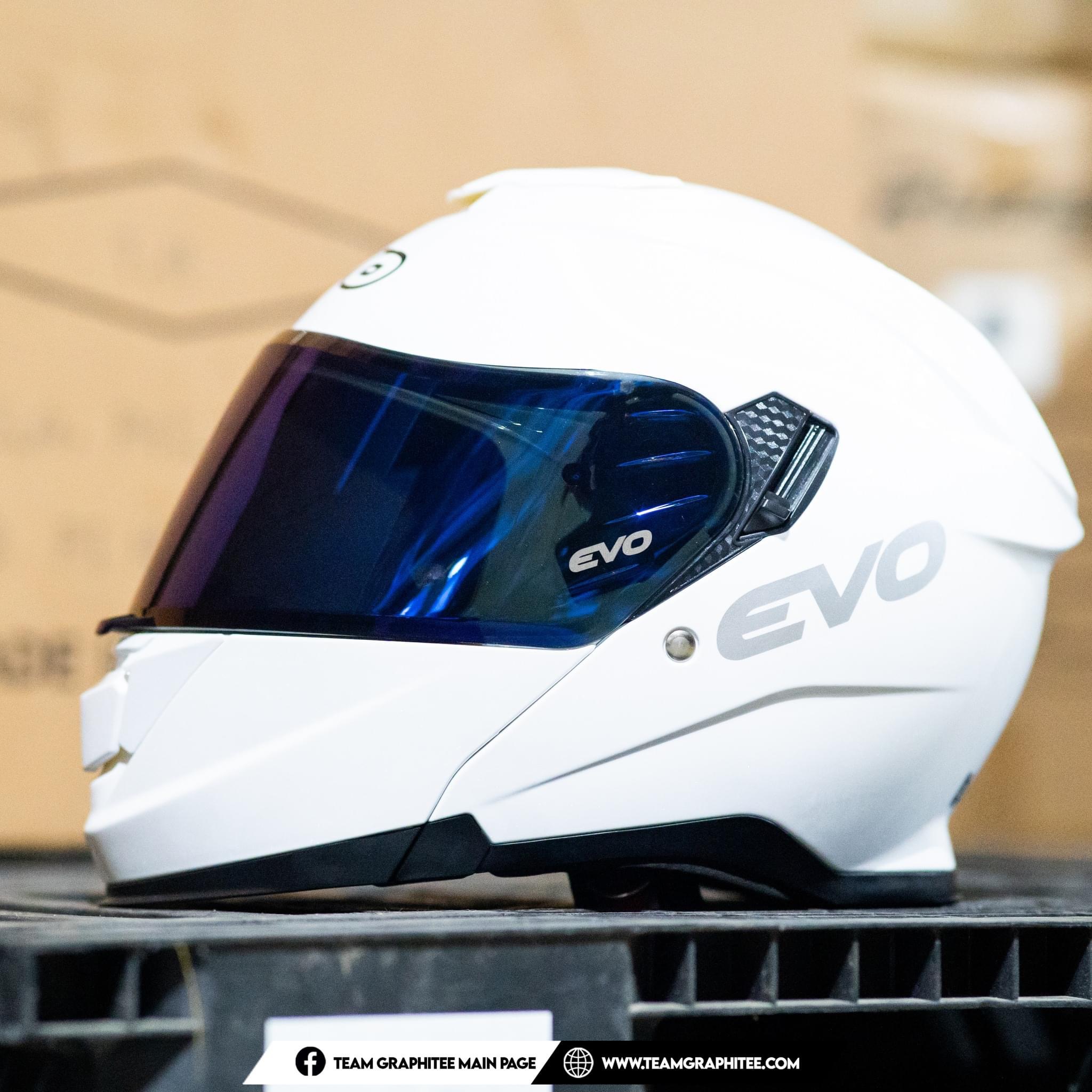 EVO VXR 5000 PEARL WHITE MODULAR DUAL VISOR WITH (IRIDIUM BLUE LENS) & FREE CLEAR LENS | Lazada PH