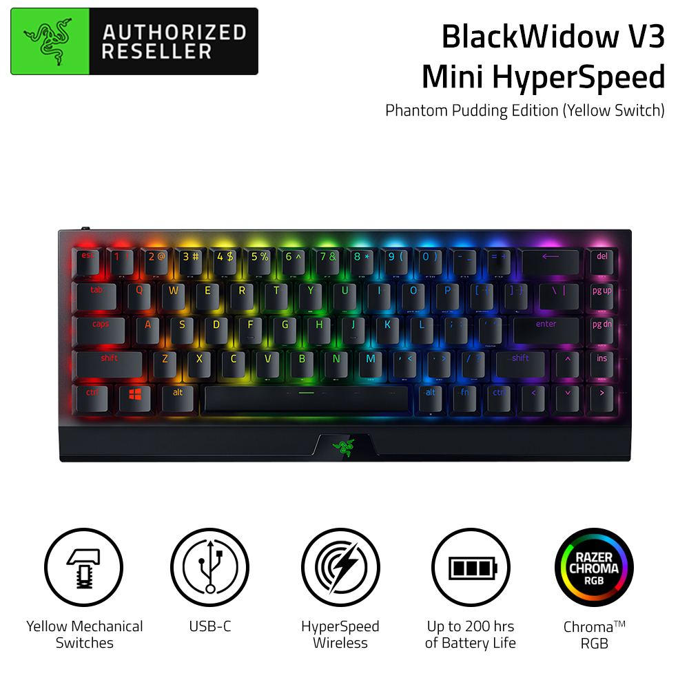 RAZER BlackWidow V3 Mini HyperSpeed Phantom Pudding Edition 65% ...