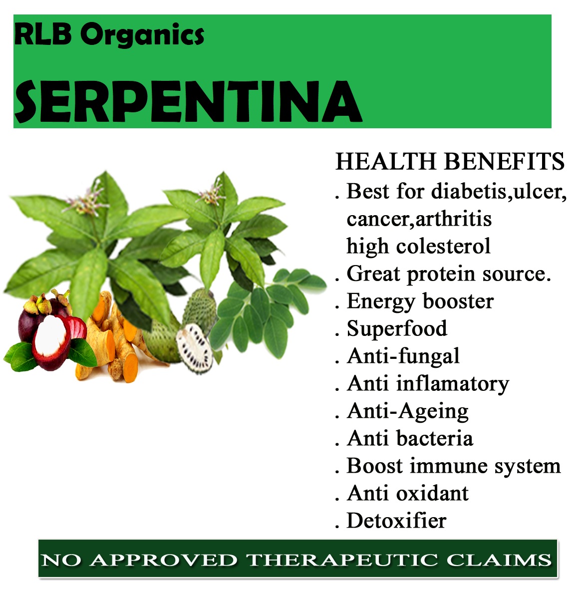 2 BOTTLES ORIGINAL SERPENTINA Food Supplement 500mg 100 Capsules in ...