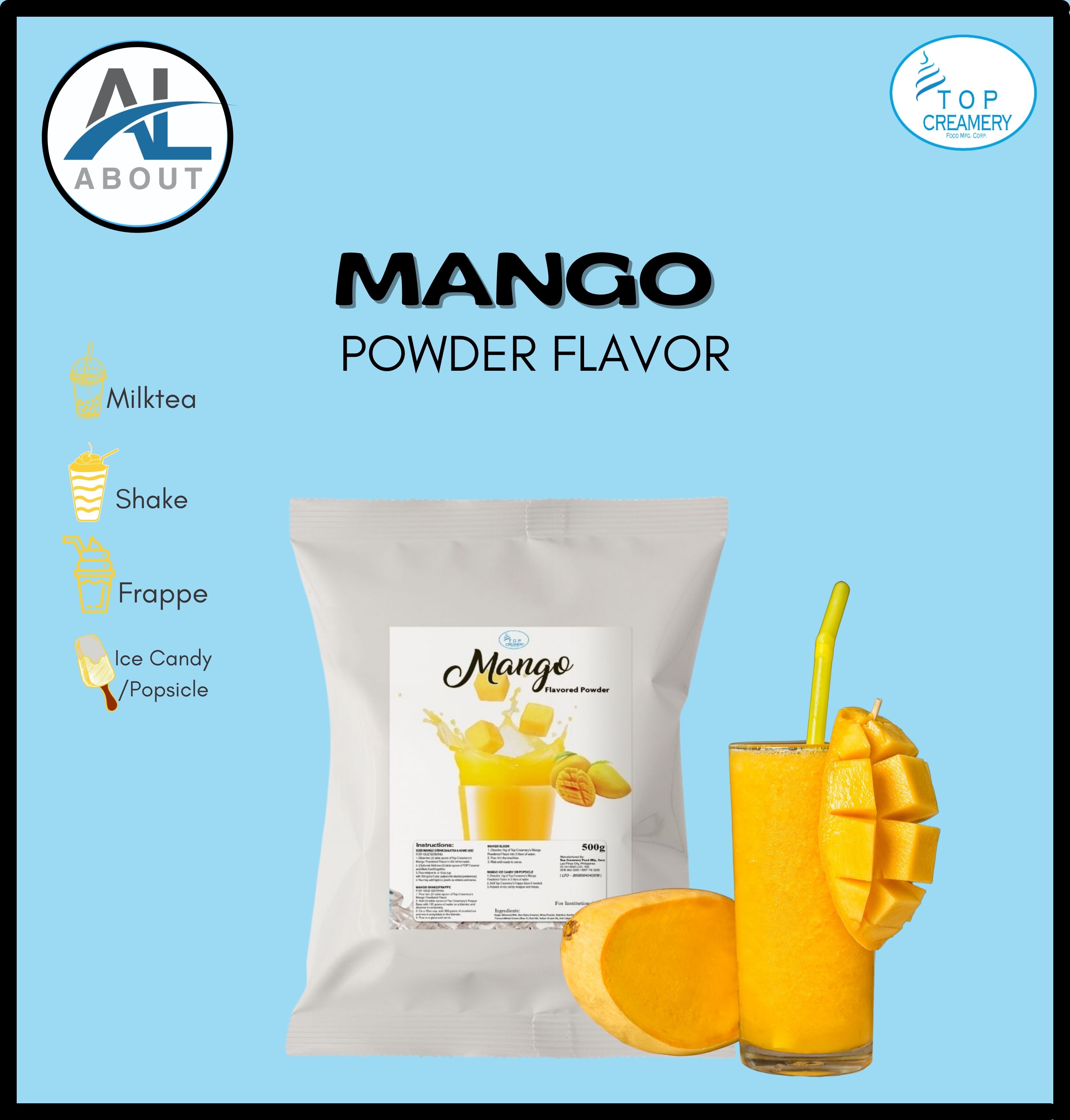 TOP CREAMERY MANGO FLAVORED POWDER 500g | Lazada PH