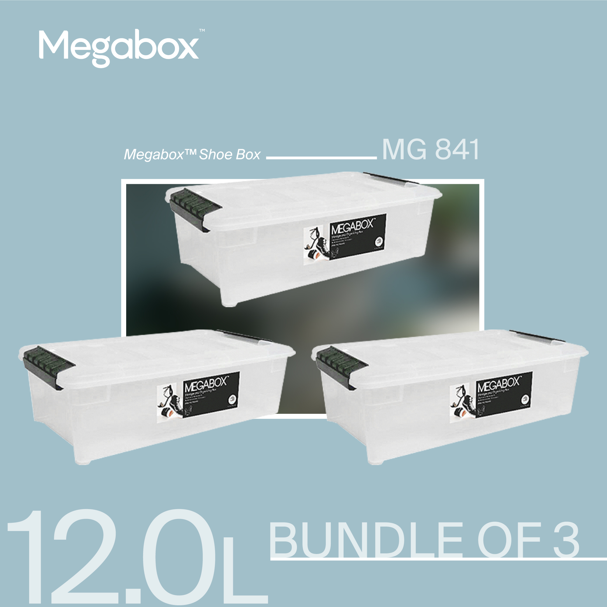 Megabox MG-841 12L Shoe Storage Box (Bundle of 3) | Lazada PH
