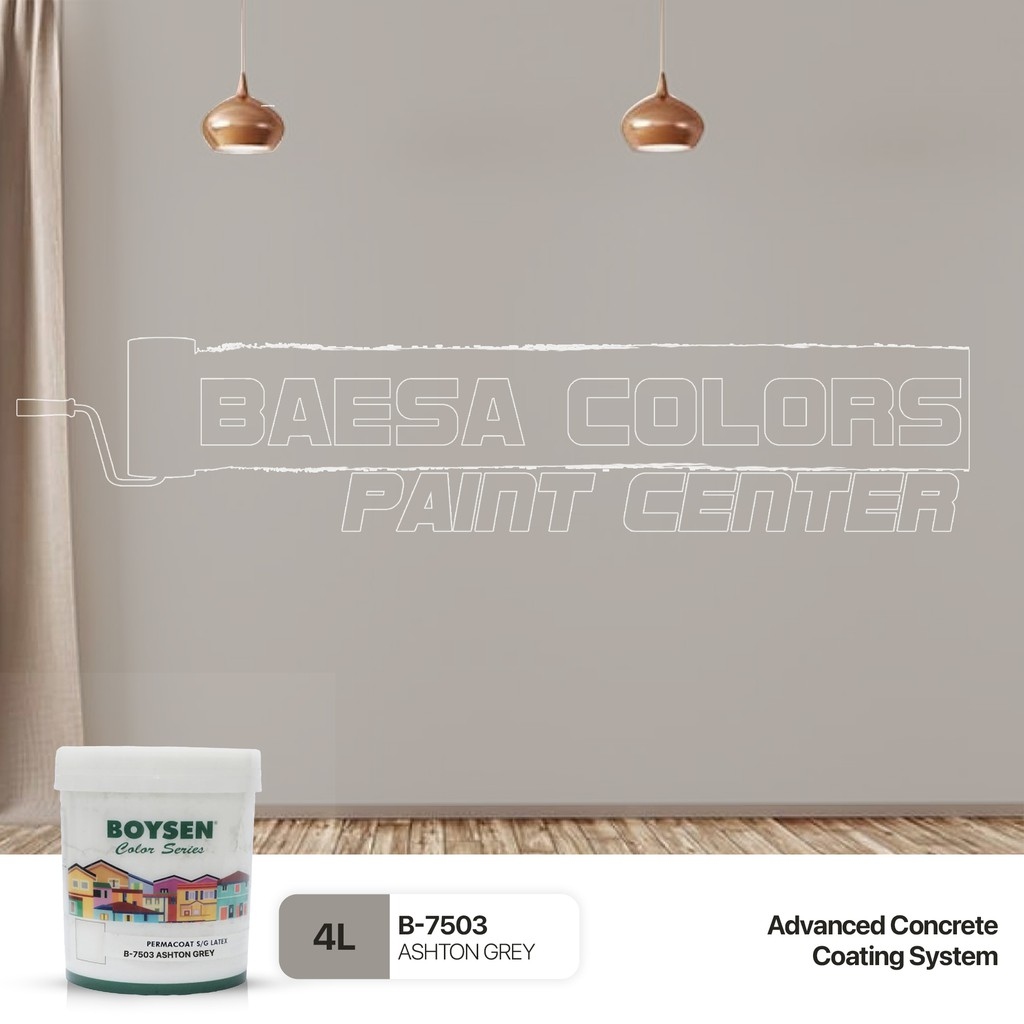 BOYSEN PERMACOAT LATEX PAINT COLOR SERIES ASHTON GREY (B-7503) | Lazada PH