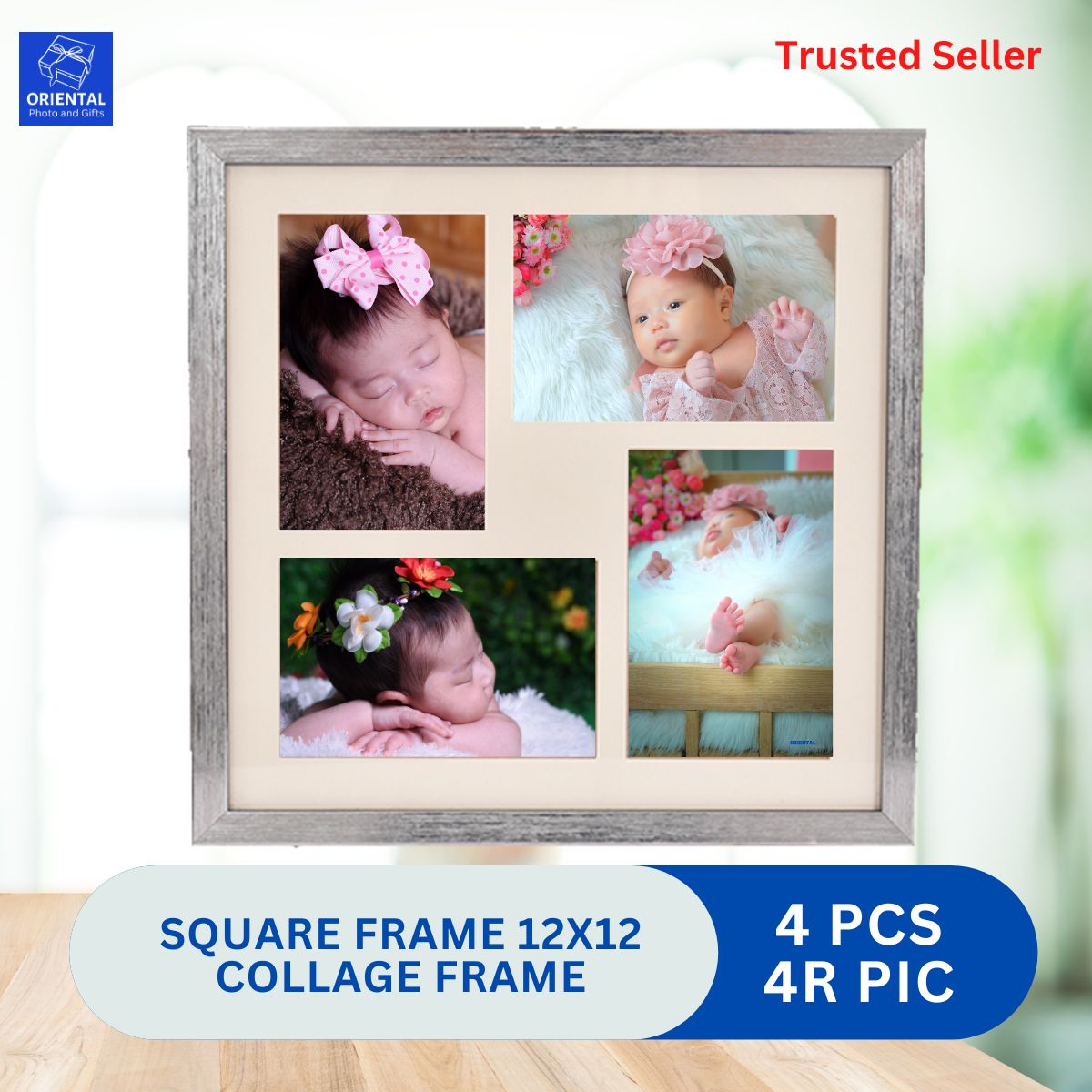 Square Frame 12x12 with 4 openings for 4R-Silver | Lazada PH