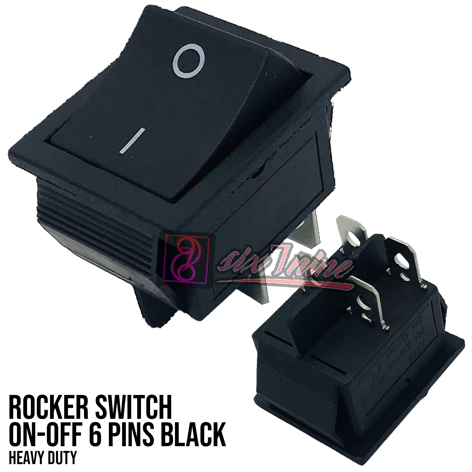 Rocker Switch 4 Pins DPST ON-OFF AC 250V/15A 125V/20A Black Heavy Duty ...