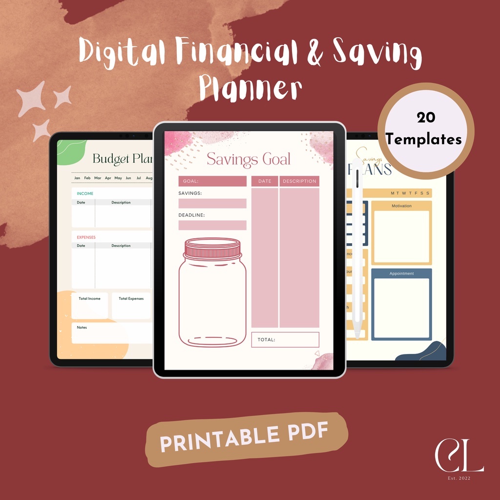 Affordable Digital Planner | Financial Savings Goal Budget Tracker ...
