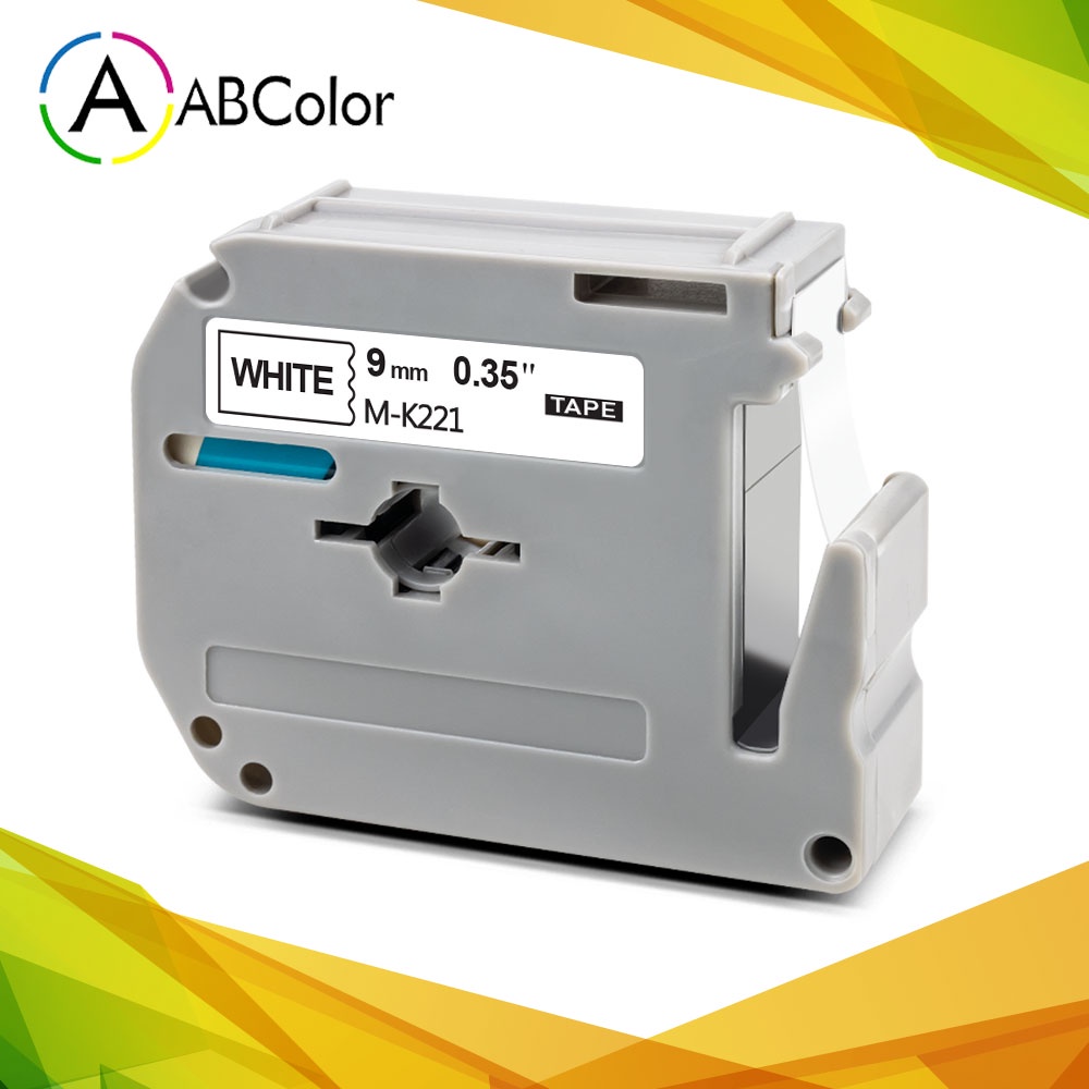 9mm MK-221 Label Tape Black on White MK 221 Label For Brother M Tape MK ...