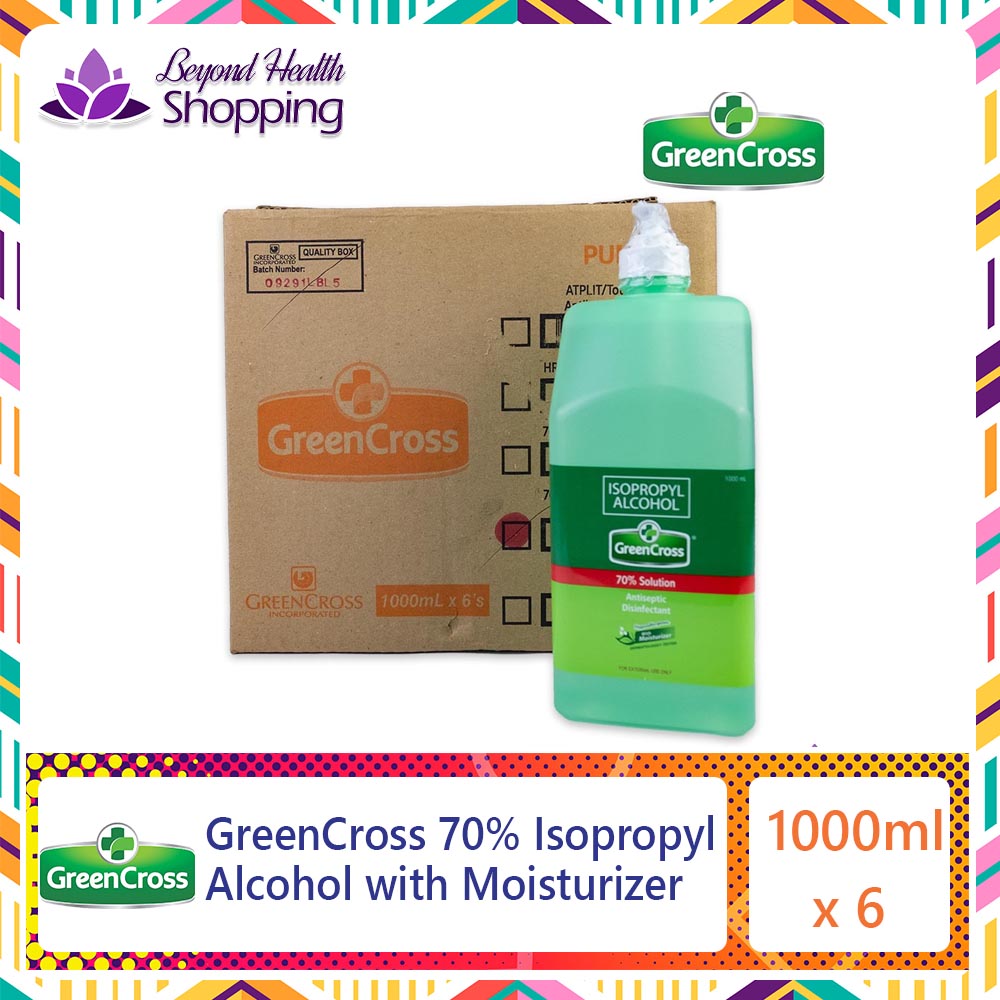 Wholesale GreenCross 70% Isopropyl Alcohol with Moisturizers [1000ml x 6s] Green Cross Alcohol ...