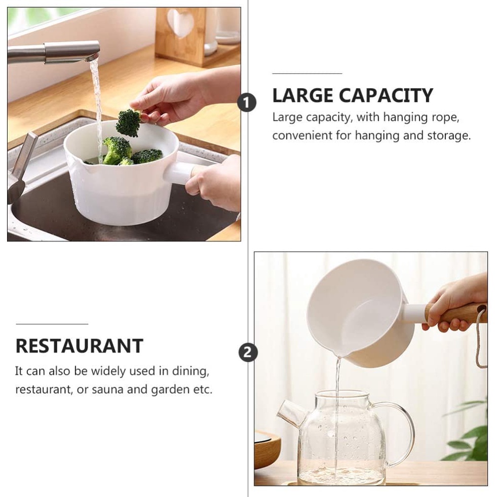 【Ready Stock】 Japanese Water Dipper Wood Handle Bath Ladle Water Dipper ...