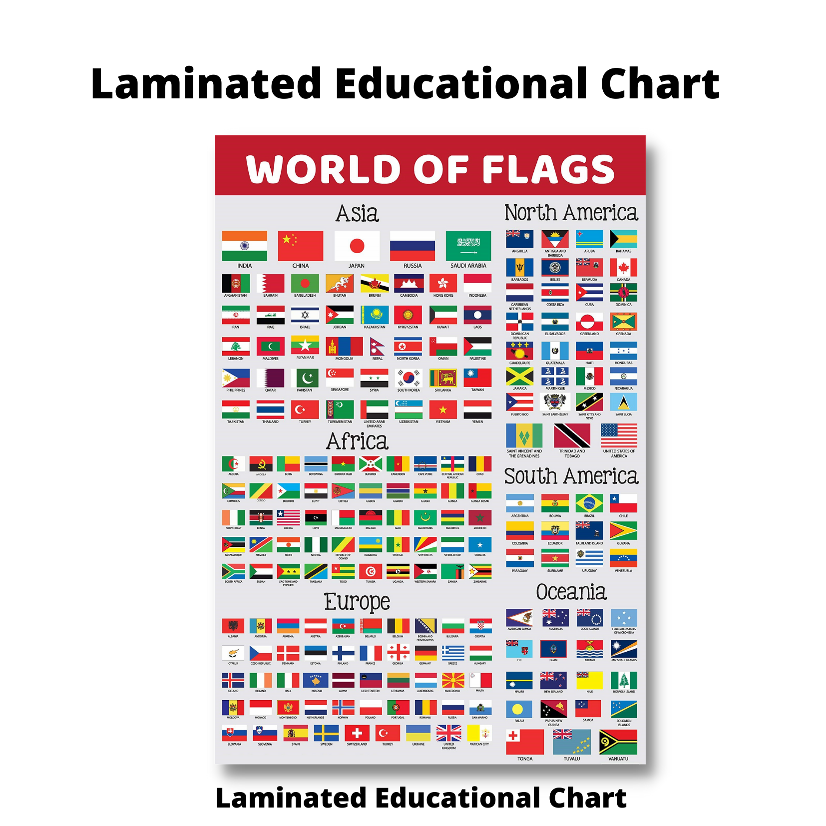 Laminated Flags of the World, World of Flags, Laminated Educational ...