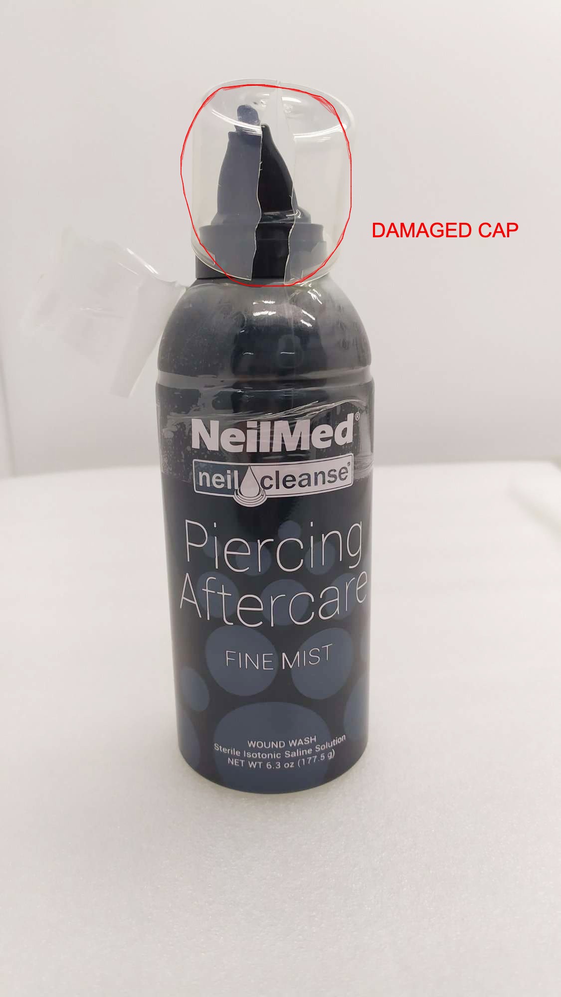 Neilmed Piercing Aftercare Fine Mist Spray Wound Wash 2.6 oz / 6.3 oz ...